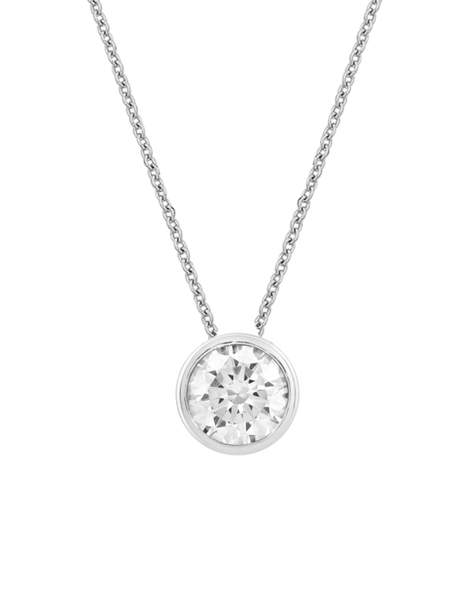 Diamond Pendant - 1.00ct Bezel Set Lab Grown Diamond Slider Pendant in