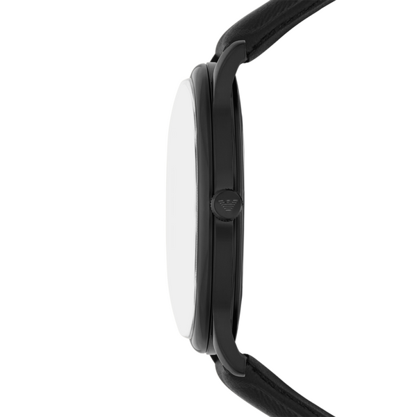 Emporio Armani - Three-Hand Date Black Leather Watch - AR11573 - 78776