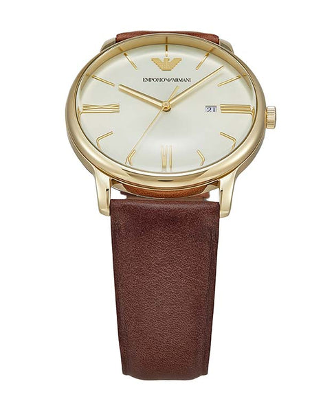 Emporio Armani - Three-Hand Date Brown Leather Watch - AR11610 - 78850